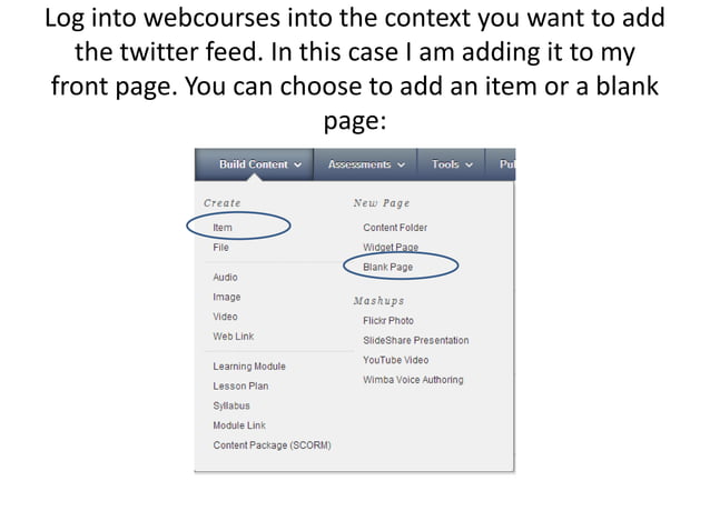 Creating and embedding a twitter widget in blackboard | PPT
