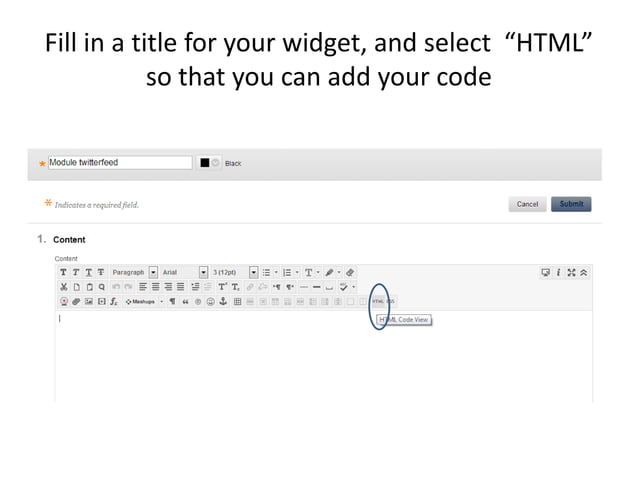 Creating and embedding a twitter widget in blackboard | PPT