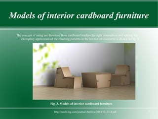 CREATING AND RESEARCHING SUSTAINABLE DESIGN OF CORRUGATED CARDBOARD ...