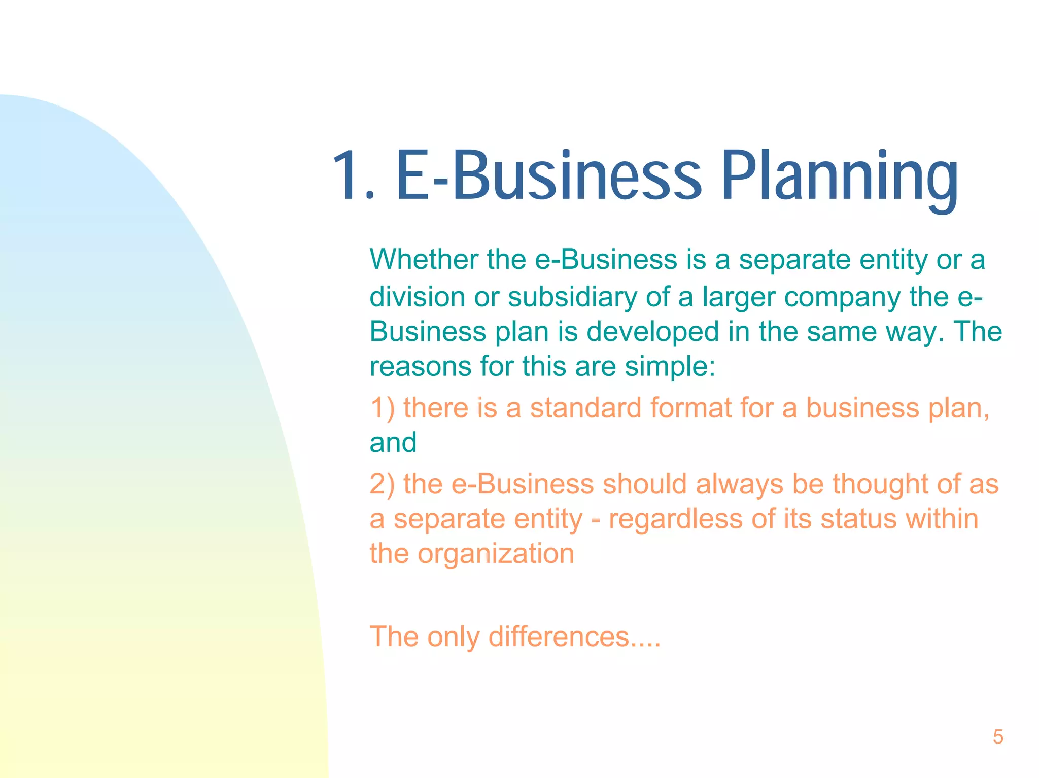 Creating An Ebusiness Plan | PDF