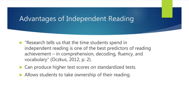 Creating an Effective Independent Reading Program | PPTX | Educational ...