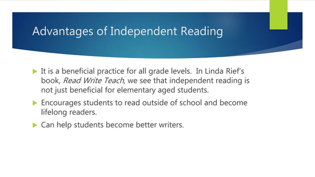 Creating an Effective Independent Reading Program | PPTX | Educational ...