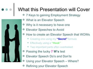 Creating An Elevator Speech That Wow’s | PPT