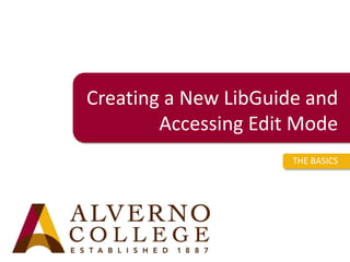 Creating a new lib guide | PPT