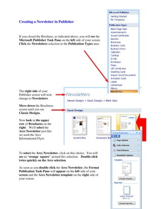 Creating a newsletter in publisher | PDF | Desktop Publishing ...