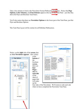 Creating a newsletter in publisher | PDF