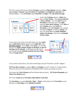 Creating a newsletter in publisher | PDF