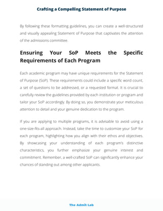 Creating a Compelling Statement of Purpose for Grad School.pdf ...