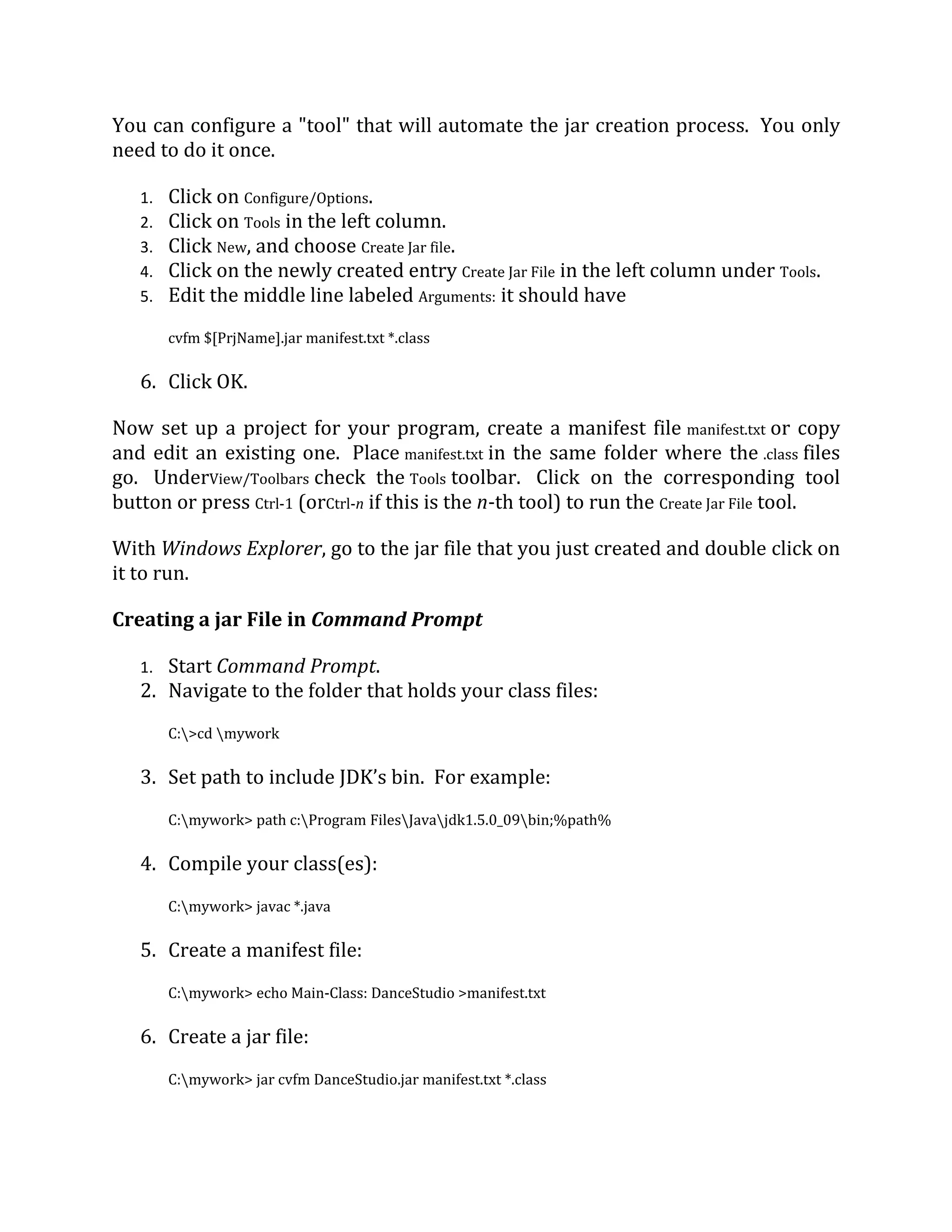 Creating an executable jar file | PDF Creating an executable jar file | PDF