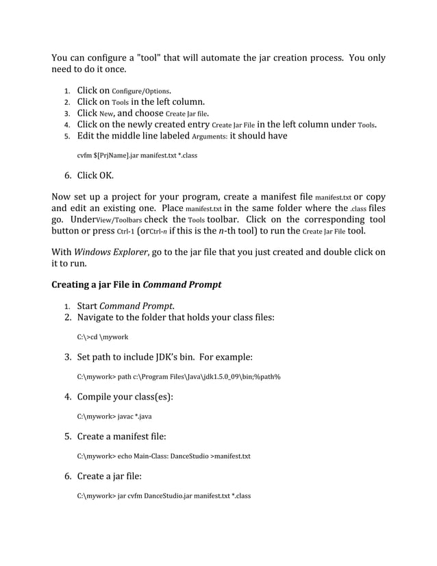 Creating An Executable Jar File Pdf