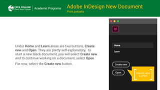 Creating an in InDesign document | PPT