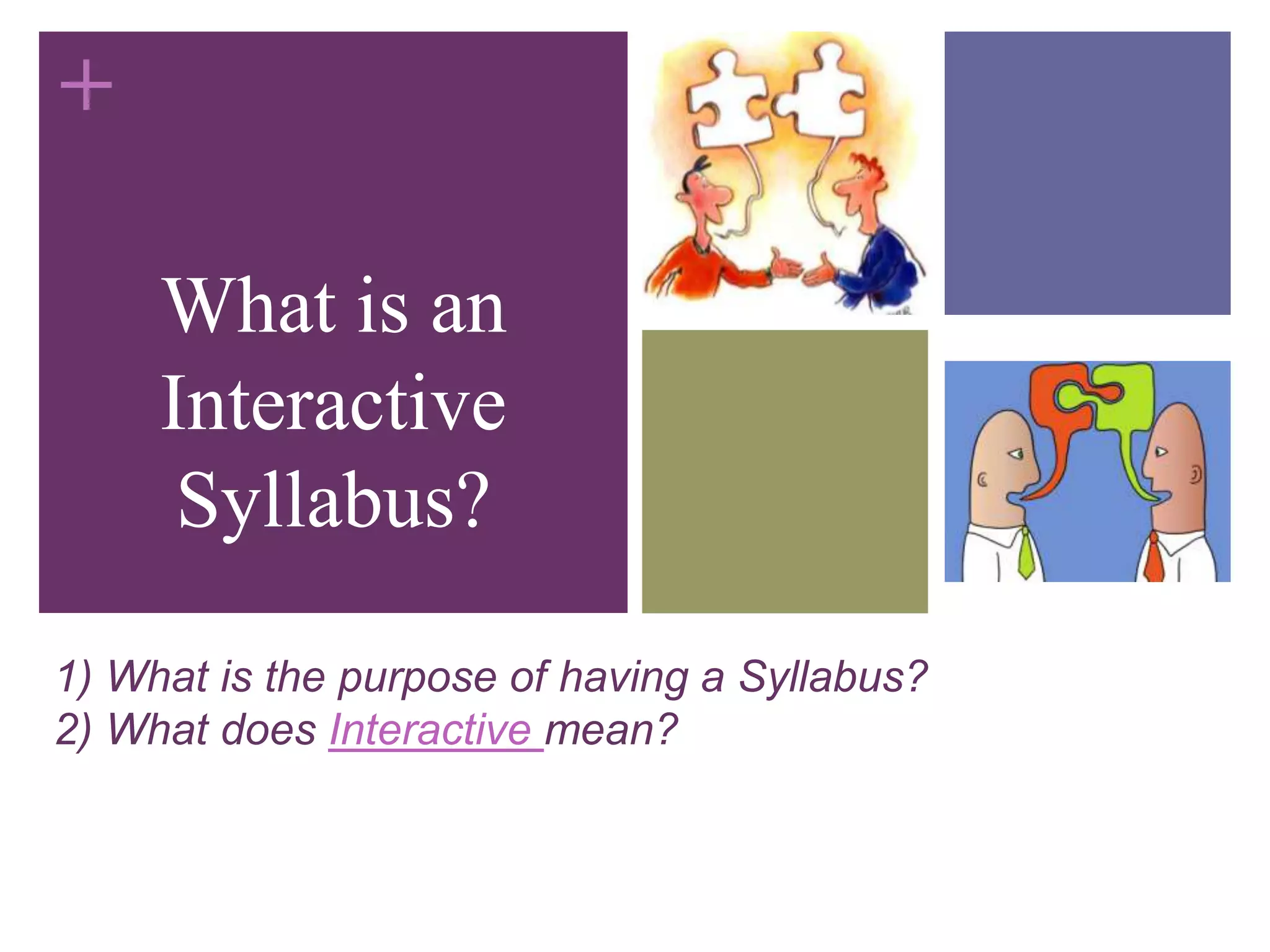 Creating an interactive syllabus | PPT