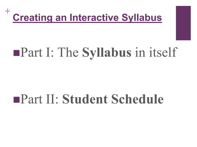 Creating an interactive syllabus | PPT