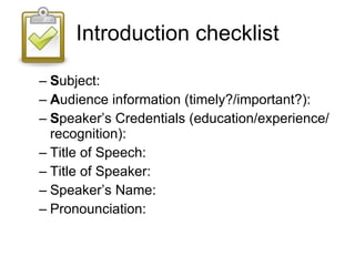 Introducing a Speaker | PPT