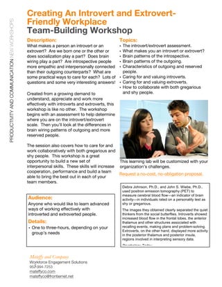 Creating an introvert and extrovert friendly workplace flyer | PDF