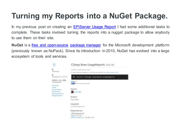 Creating an nuget package for EPiServer | PPT