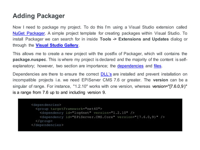 Creating an nuget package for EPiServer | PPT