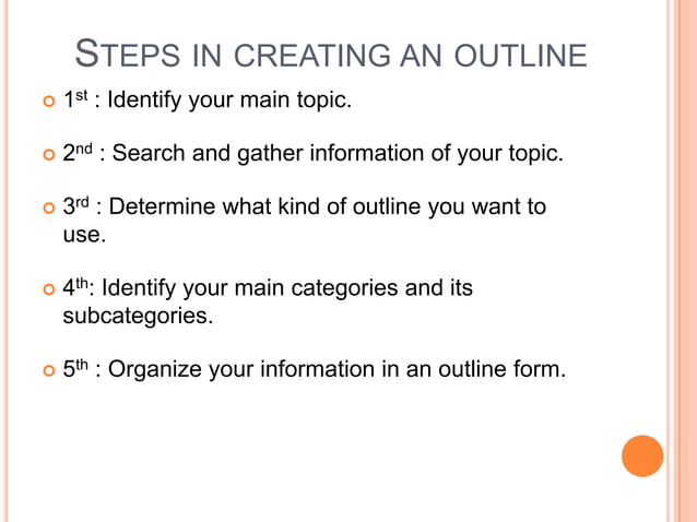 Creating an outline | PPTX