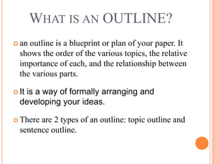 Creating an outline | PPT