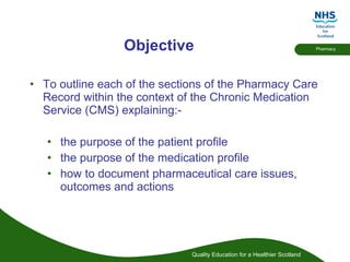 Creating a Pharmaceutical Care Plan for the Chronic Medication Service ...