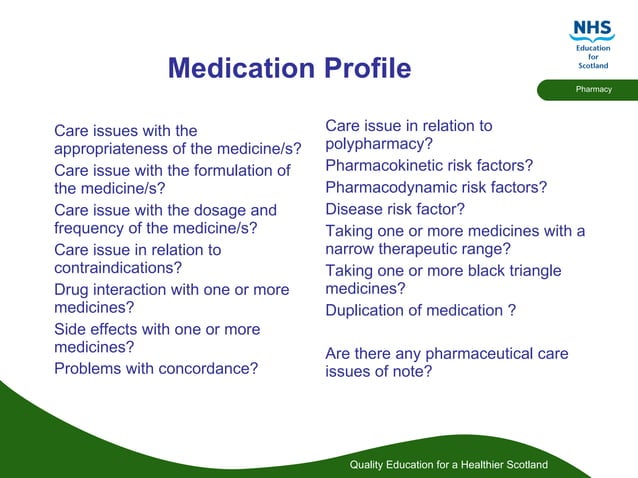 Creating a Pharmaceutical Care Plan for the Chronic Medication Service ...
