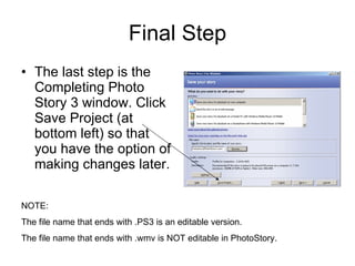 Creating a PhotoStory | PPT