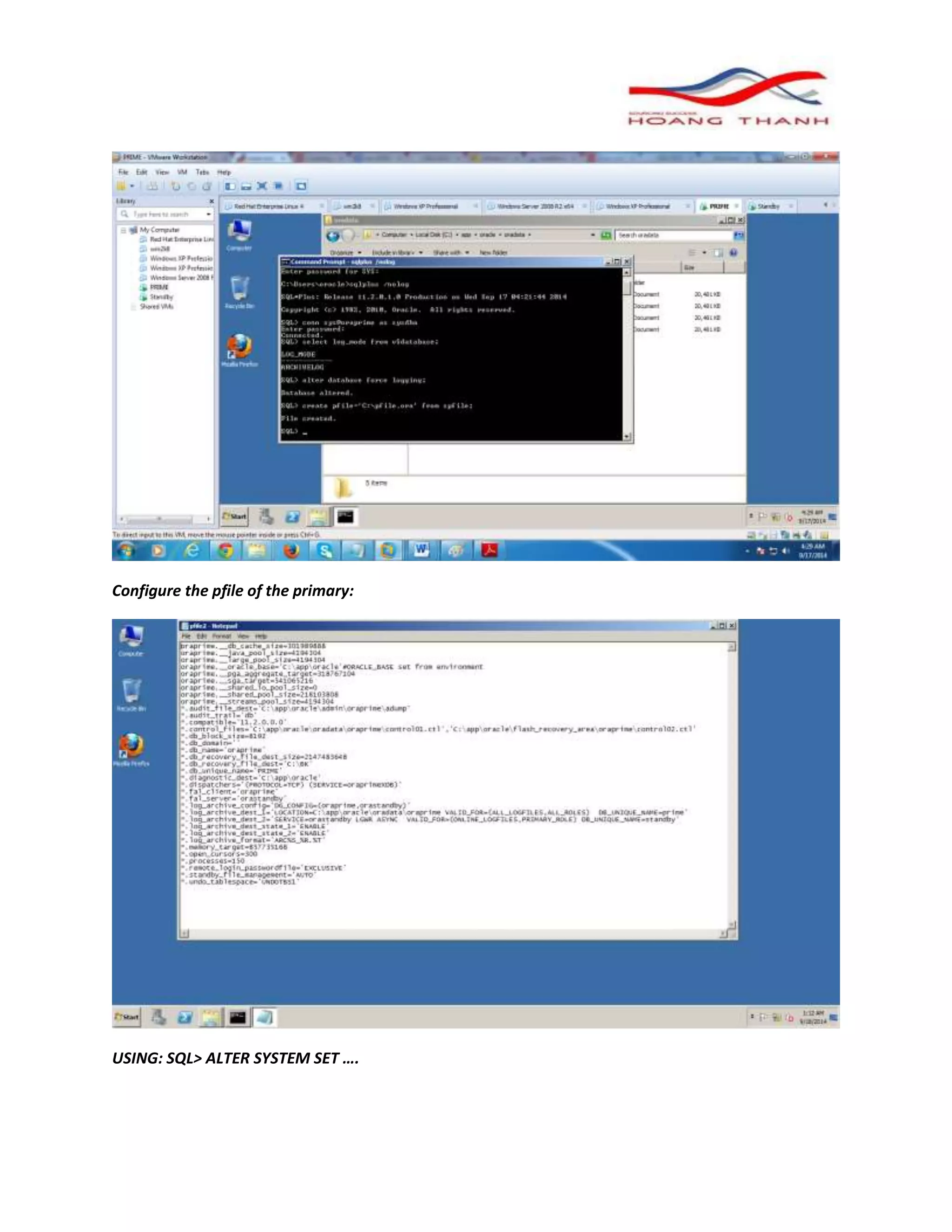 Creating a physical standby database 11g on windows | DOCX