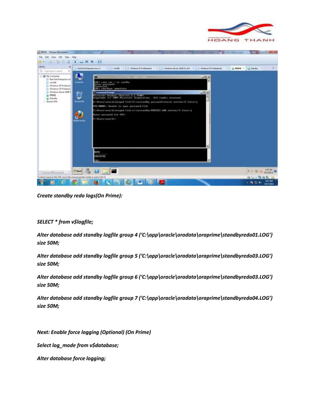 Creating a physical standby database 11g on windows | DOCX | Databases | Computer Software and ...