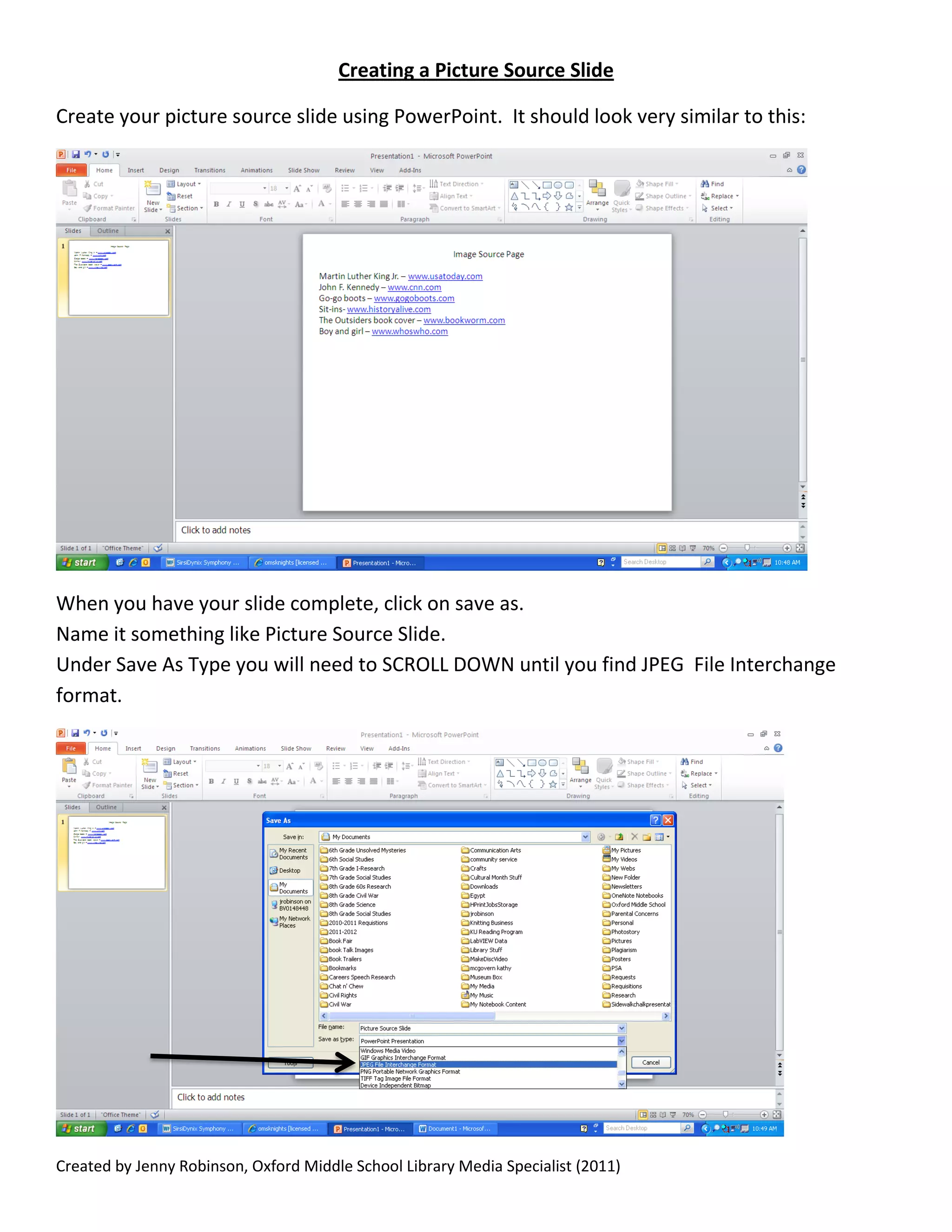 Creating a picture source slide for animoto | PDF
