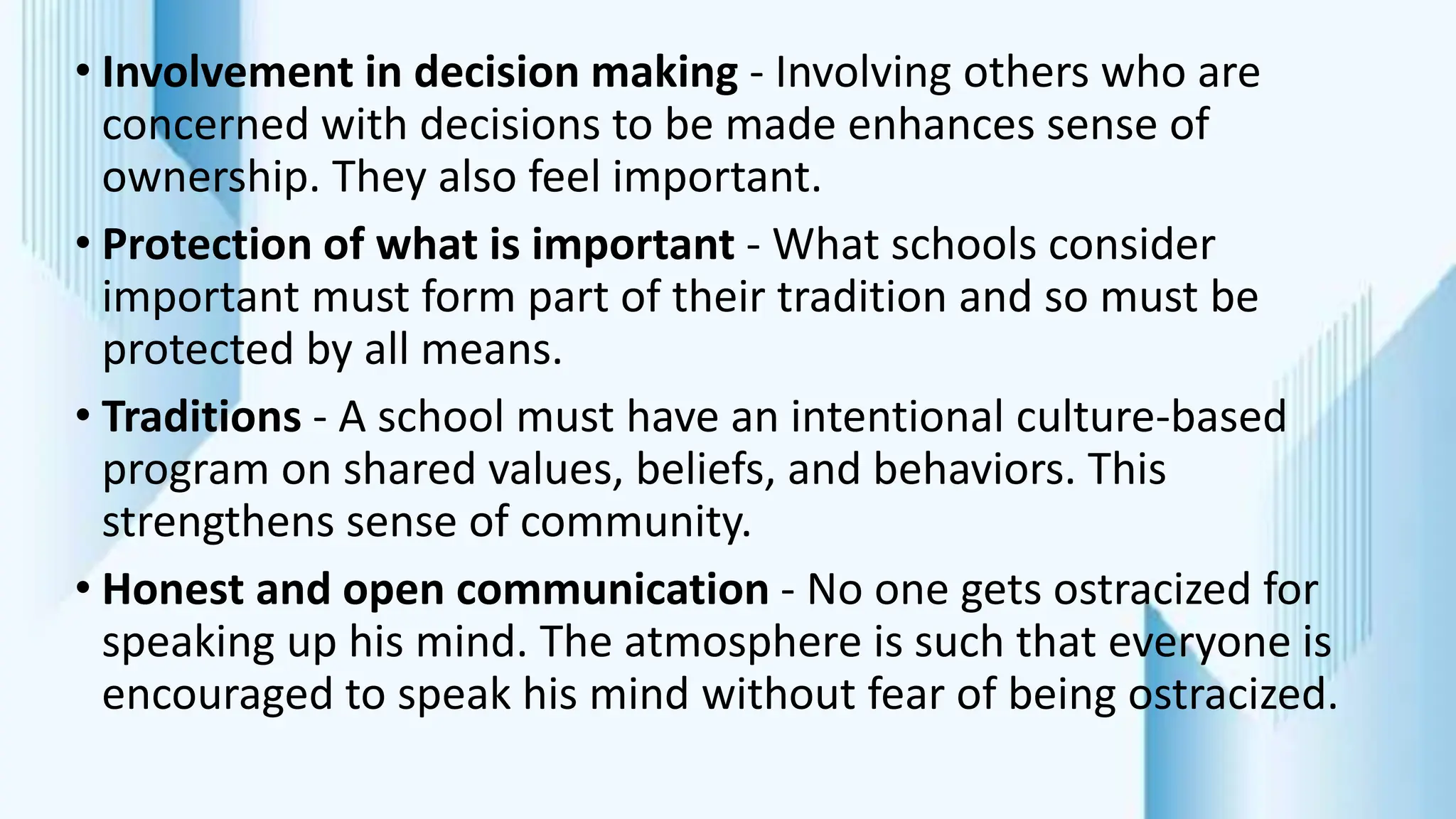 creating a positive school culture (The school, community and the ...