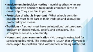 creating a positive school culture (The school, community and the ...