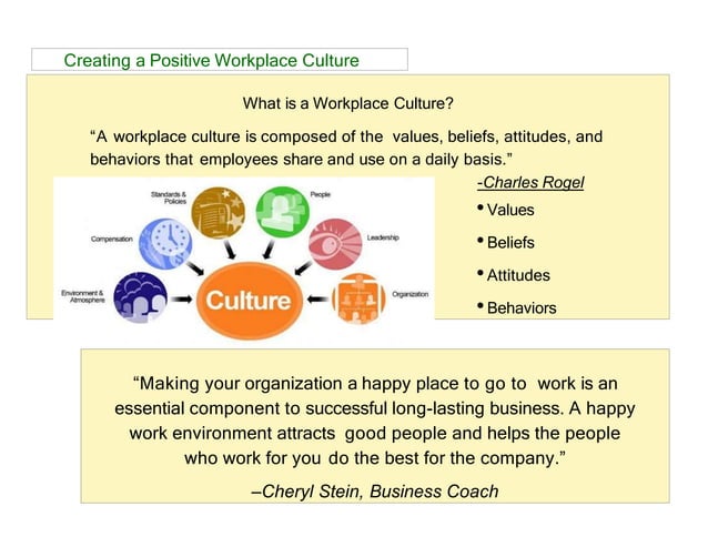 creatinga positive work place culture.pptx | Mental Health | Diseases ...