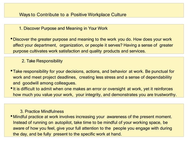 creatinga positive work place culture.pptx | Mental Health | Diseases ...