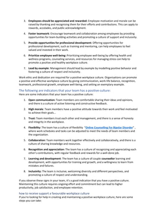 Creating a Positive Workplace Culture | DOCX