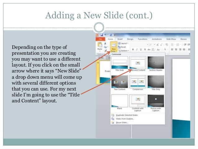 Creating a power point presentation