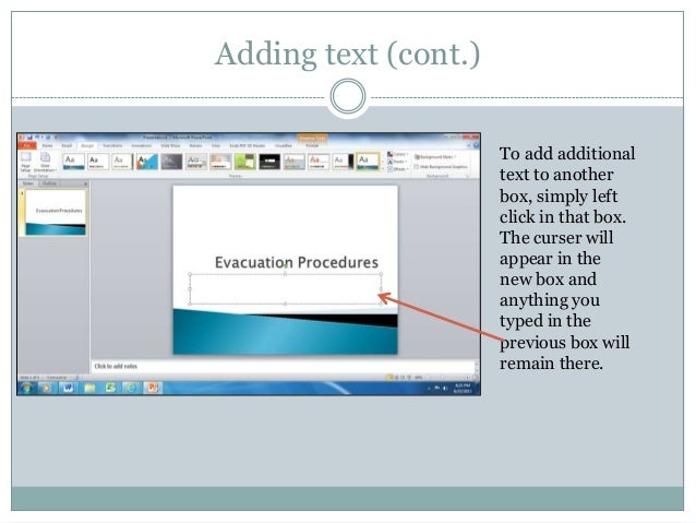 Creating a power point presentation