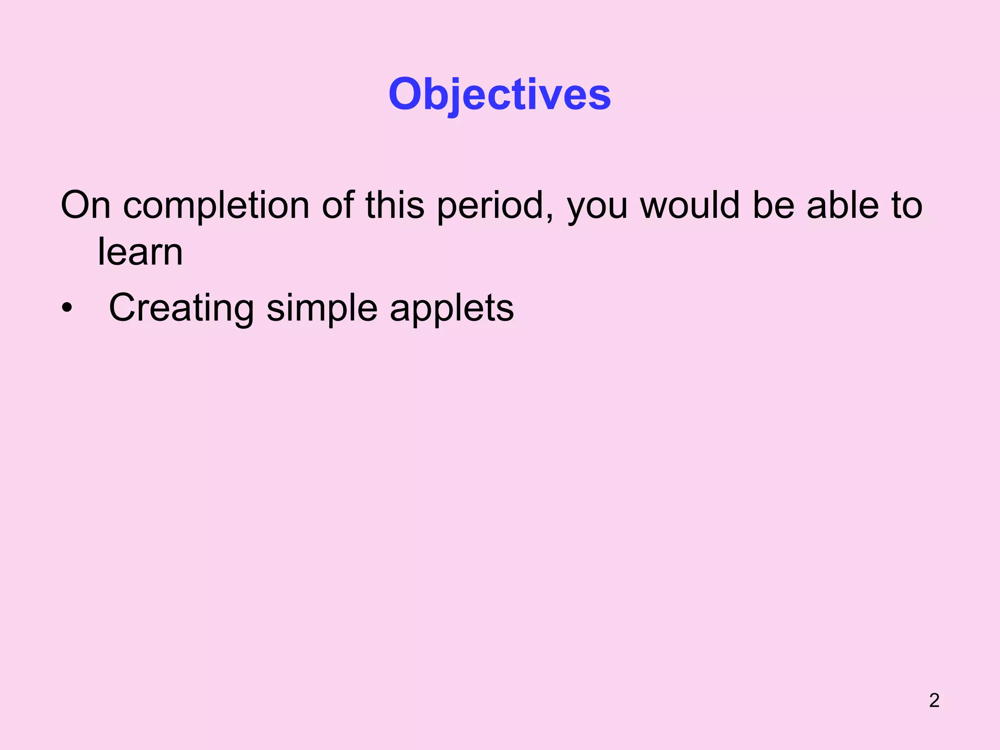 Creating applets.60
