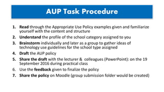 Creating appropriate use policy for schools in namibia | PPTX