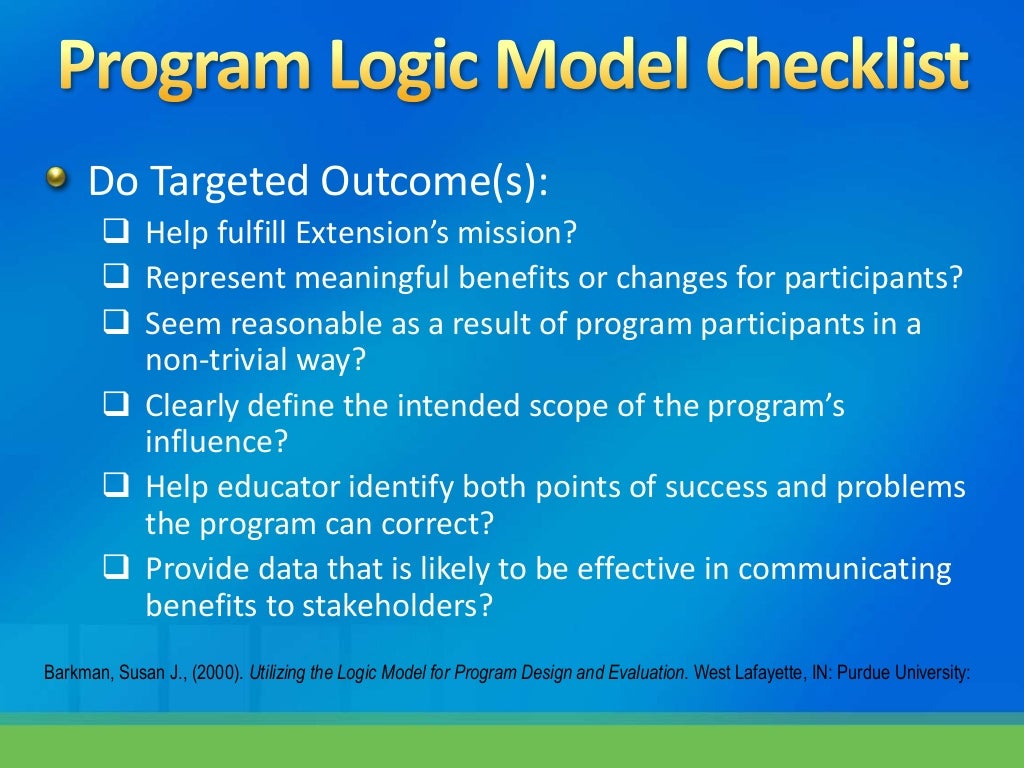 Program Logic Models