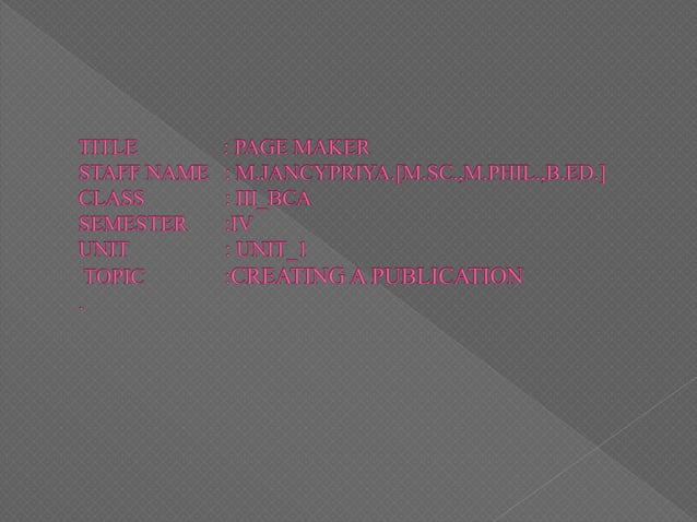 To Creating a publication | PPT