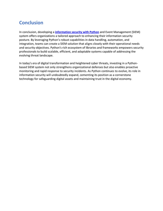 Creating A Python Based Security Information And Event Management Siem