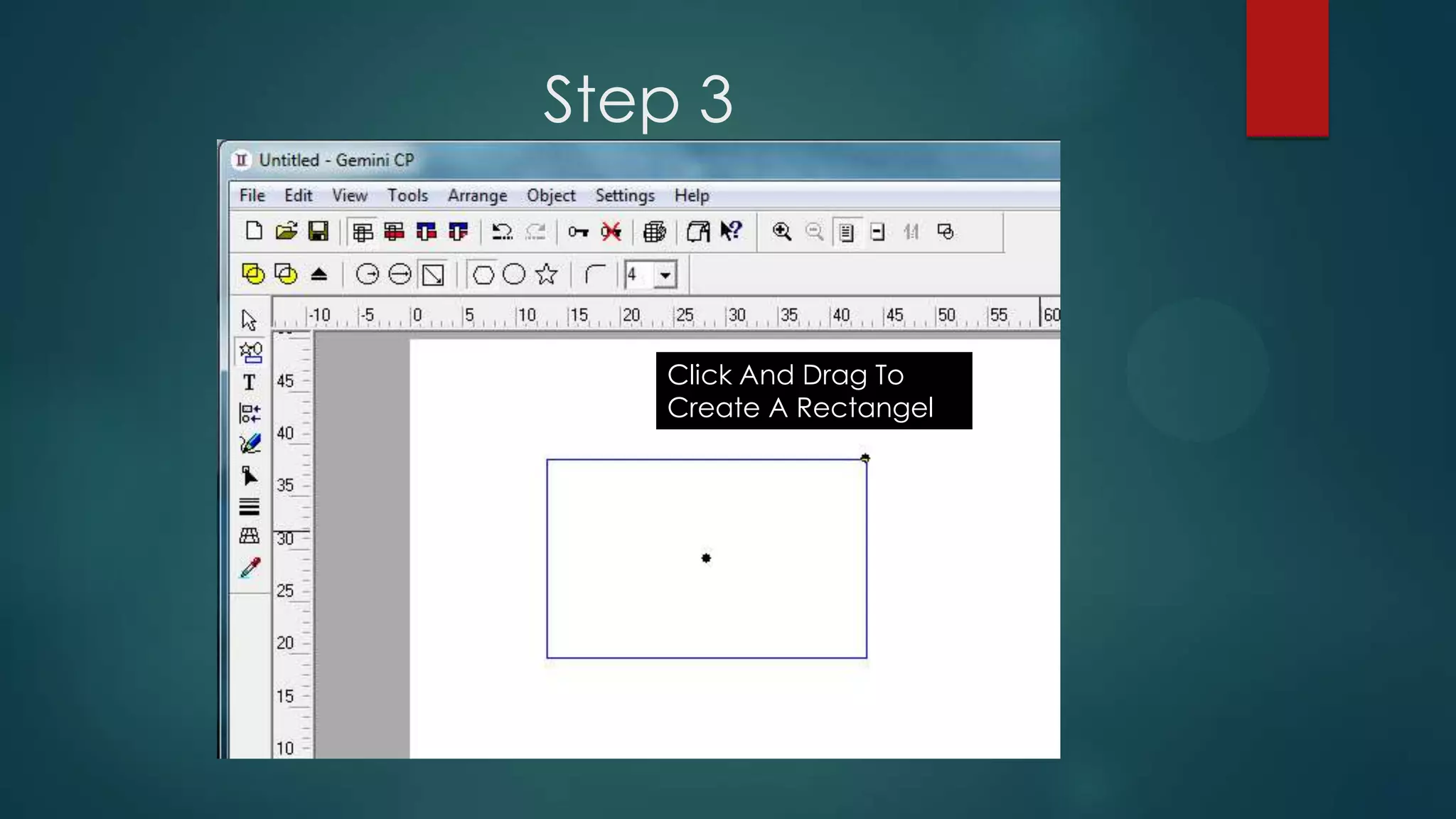Creating a rectangle with a border using geminicp | PPT
