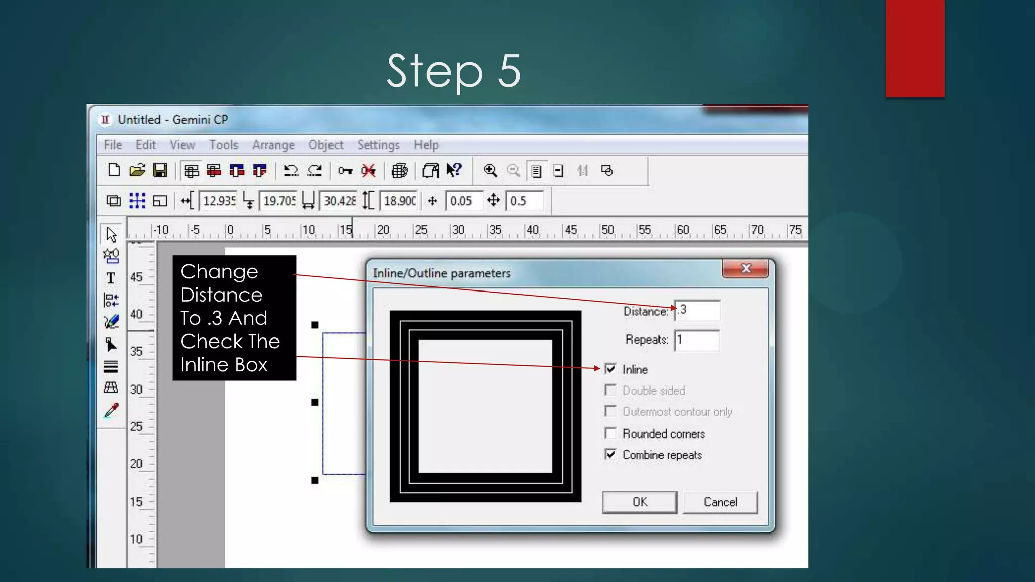 Creating a rectangle with a border using geminicp | PPT
