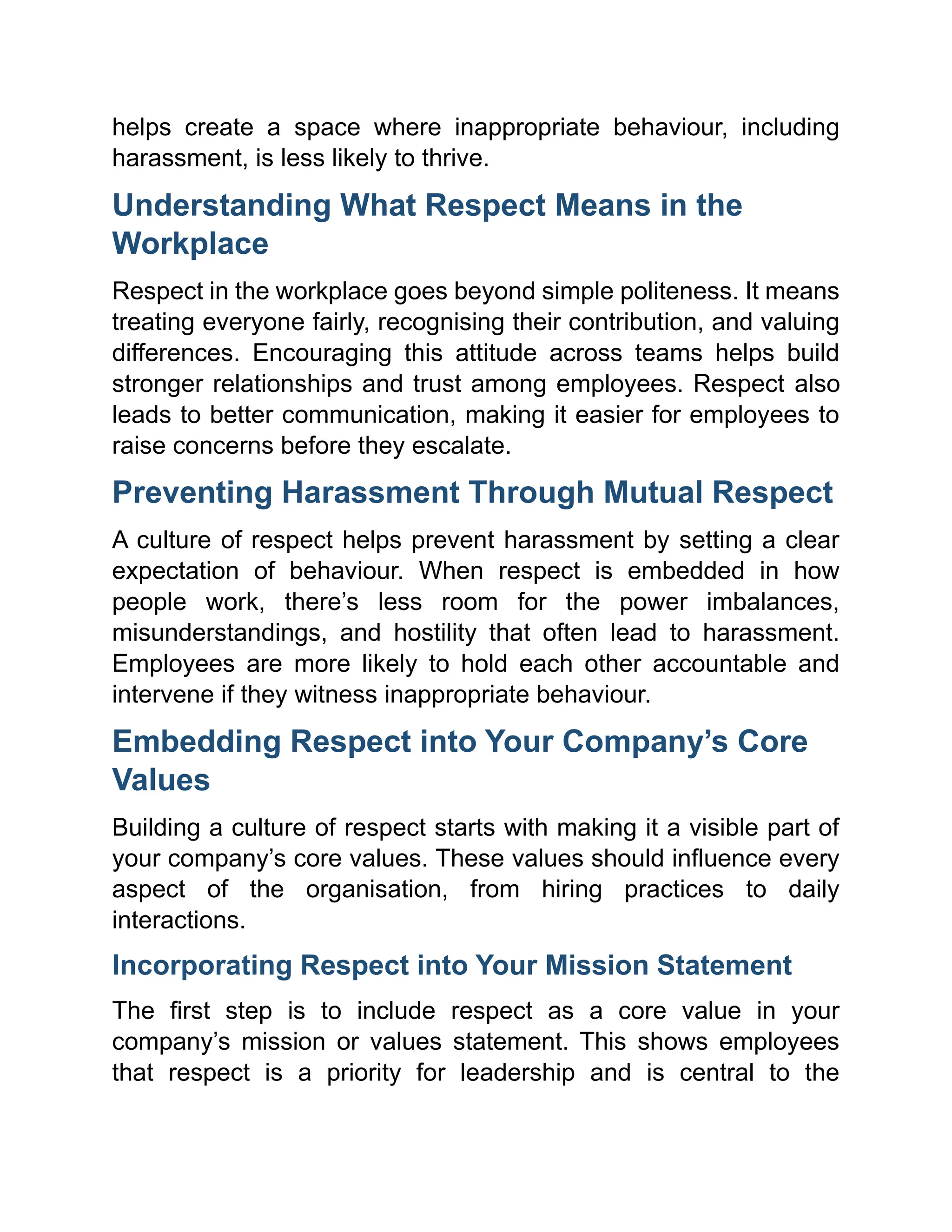 Creating a Respectful Workplace - How to Prevent Harassment by ...