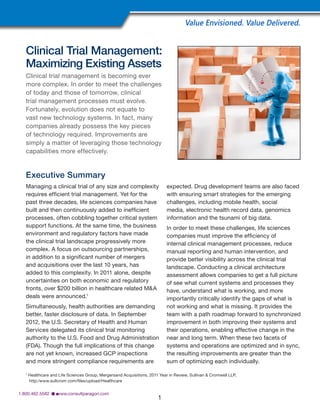 Creating a roadmap to clinical trial efficiency | PDF