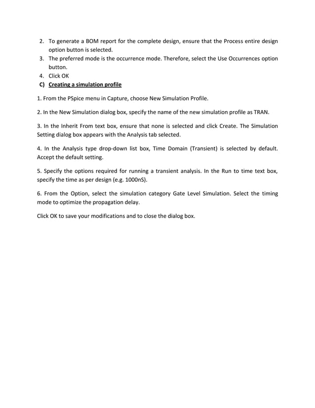 Creating A Schematic Design In Orcad Capture Cis Docx Desktop Publishing Computer Software