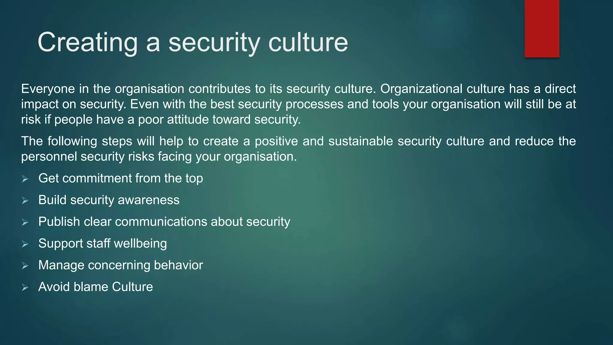 Creating a security culture 4 | PPSX