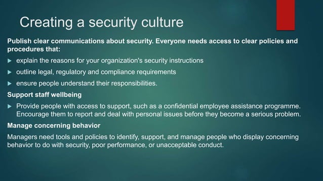 Creating a security culture 4 | PPSX | Business | Business and Finance