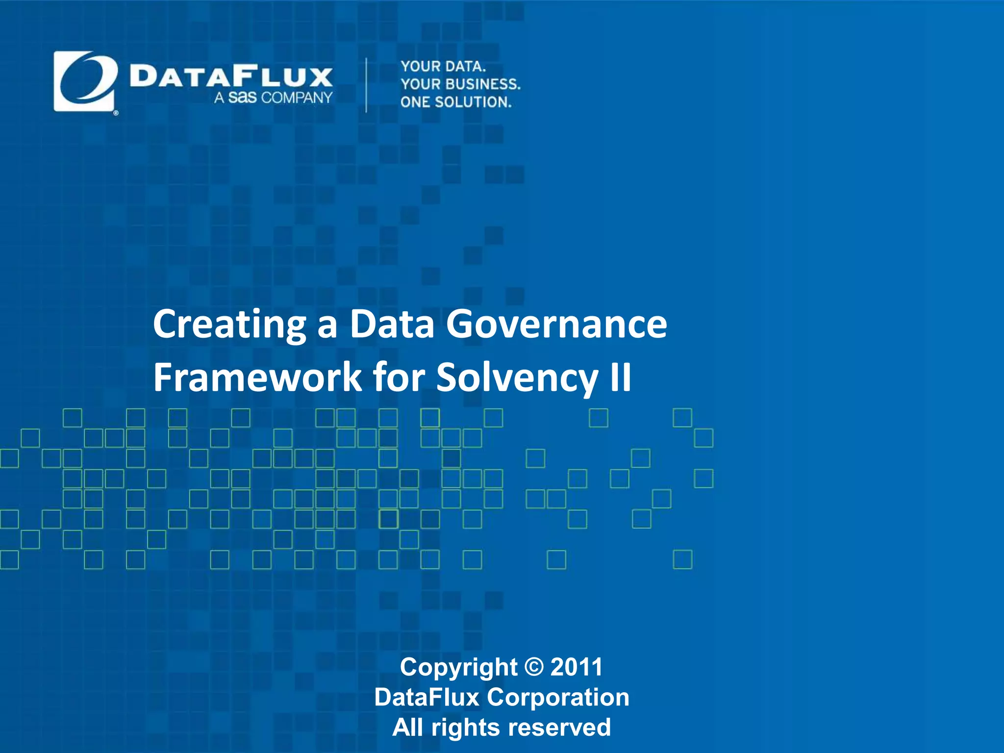 Creating A Solvency II Data Governance Framework | PPTX