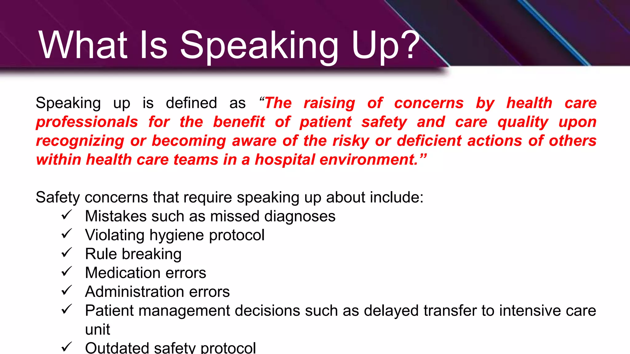 Creating a speak up culture in healthcare | PPTX